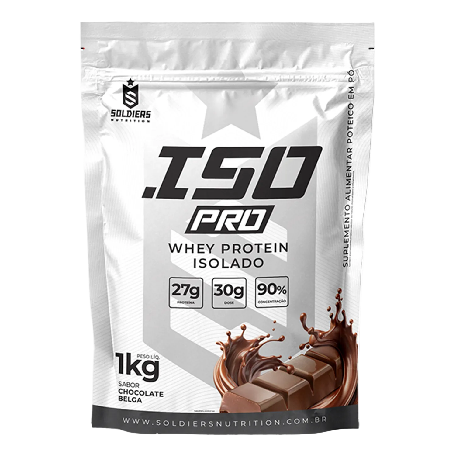 ISO PRO Whey Protein Isolado Chocolate Belga 1kg - Soldiers Nutrition
